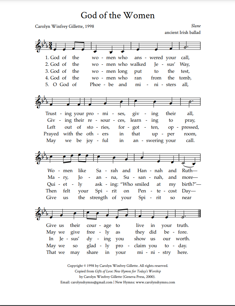A hymn-prayer celebrating women in ministry - The Presbyterian Outlook